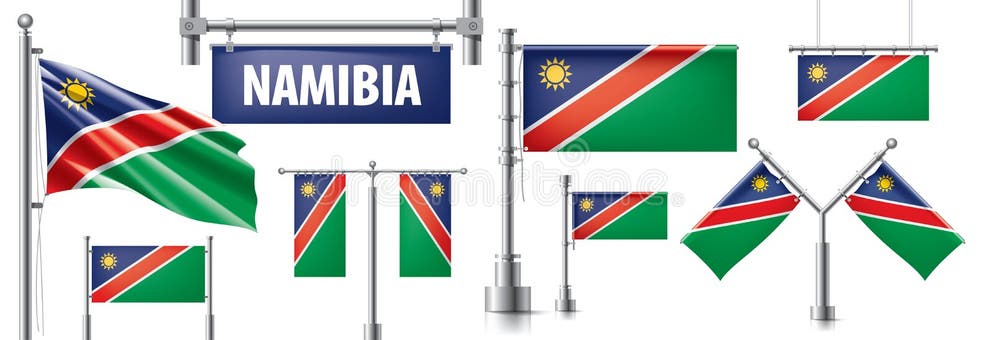 Vector Set of the National Flag of Namibia in Various Creative Designs ...
