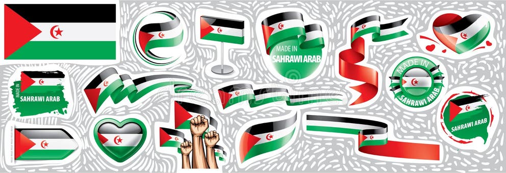 Vector Set of the National Flag of Sahrawi in Various Creative Designs ...