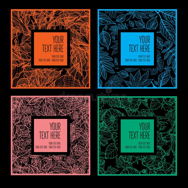 Vector Set of Natural Frames Stock Vector - Illustration of background ...