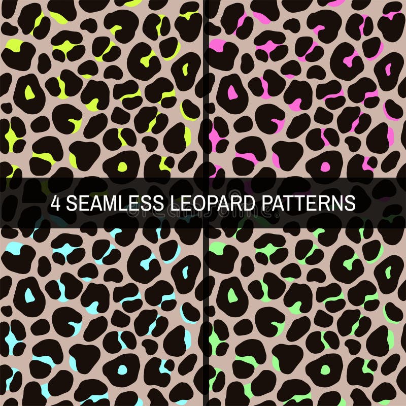 Seamless Neon Leopard Pattern Stock Vector - Illustration of africa ...