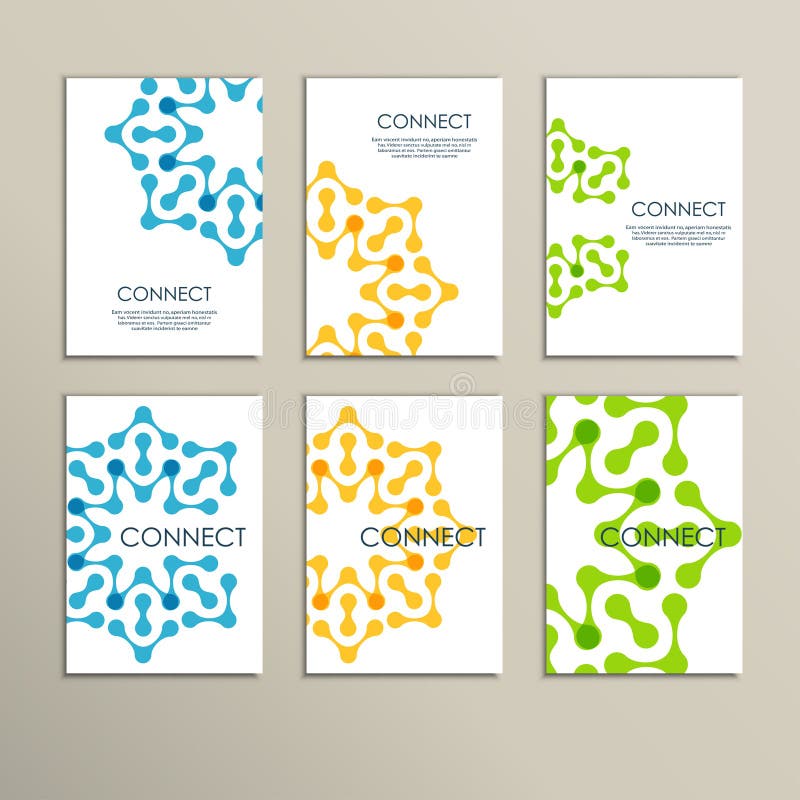 Vector Set Network Design. Connect Molecule Stock Vector - Illustration ...