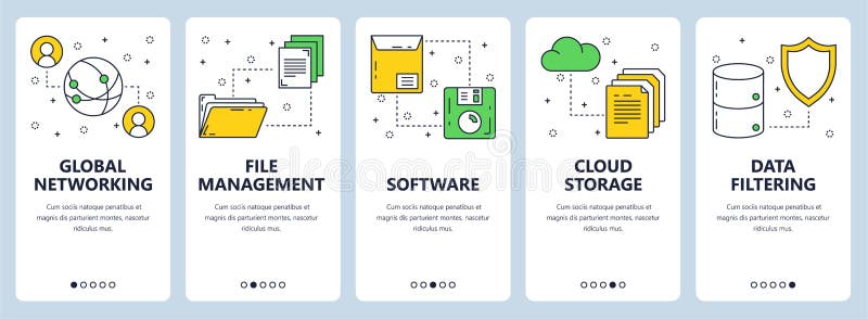 Vector Modern Thin Line Networking Vertical Web Banner Set Stock Vector ...