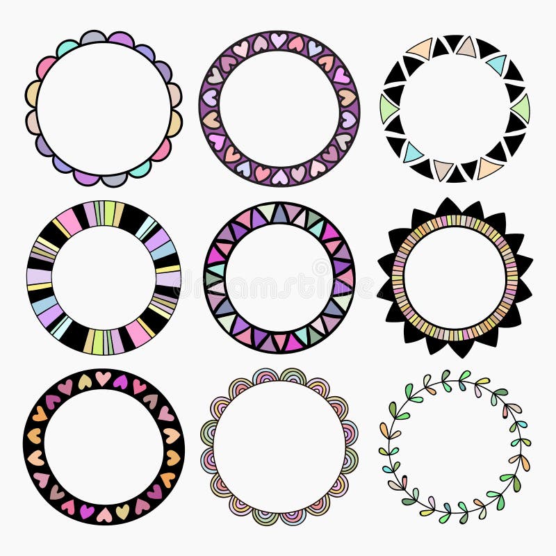Vector Set of Nine Different Colored Frames. Stock Vector ...