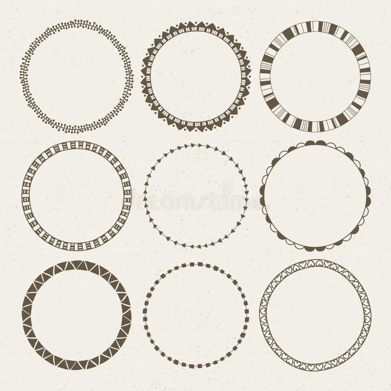 Vector Set of Nine Different Frames. Stock Vector - Illustration of ...