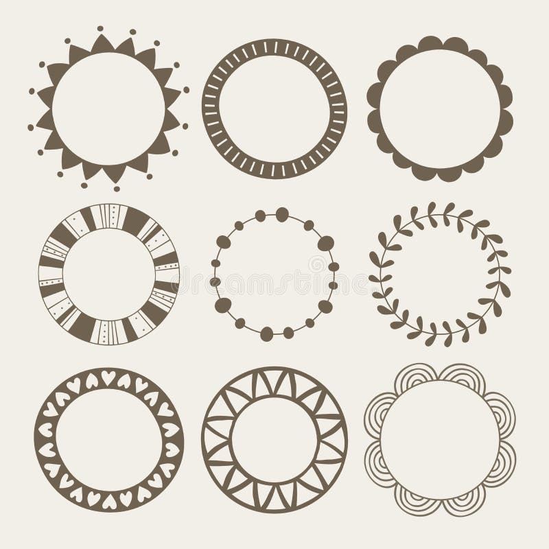 Vector Set of Nine Different Frames. Stock Vector - Illustration of ...