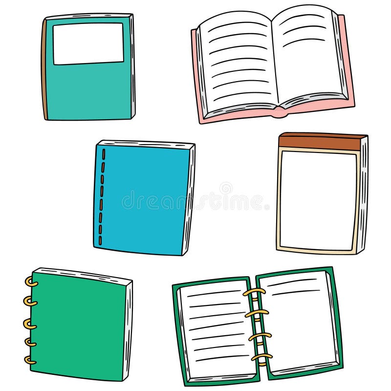 Vector Set of Notebook, Pen and Pencil Stock Vector - Illustration of ...