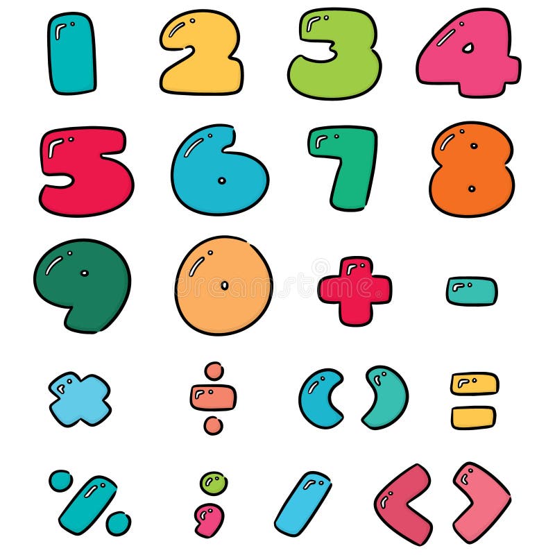 Vector set of number stock vector. Illustration of divide - 118222828