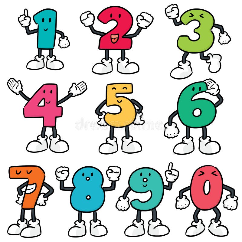 Number cartoon stock vector. Illustration of numerical - 75336836