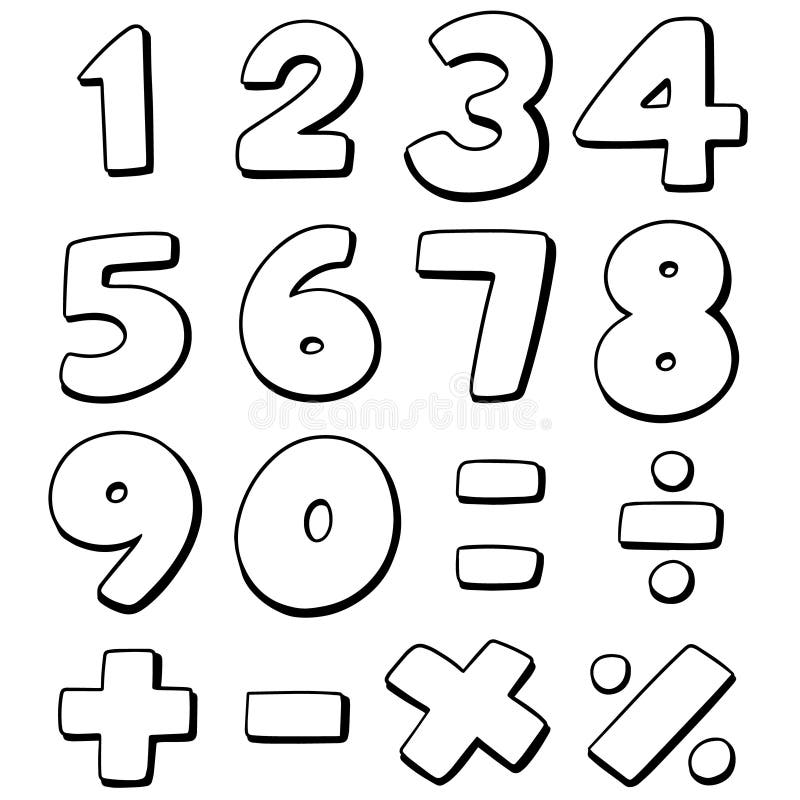 Vector set of number stock vector. Illustration of numerical - 120145124