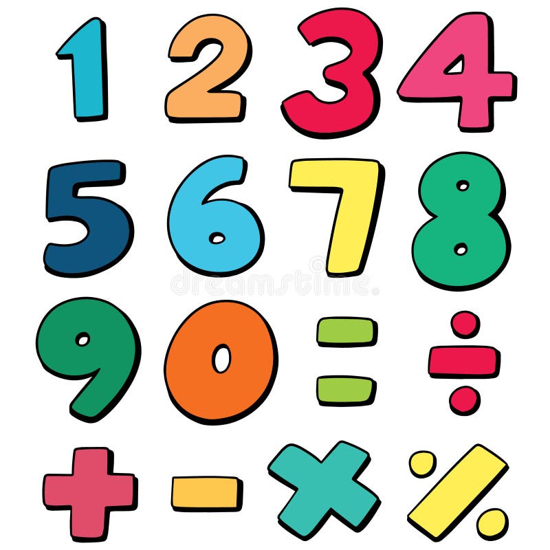 Vector set of number stock vector. Illustration of line - 117623547