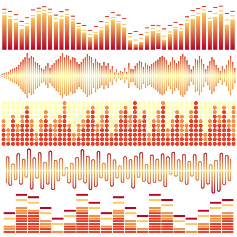 Orange Sound Waveform on Polar Lights Background Stock Vector ...