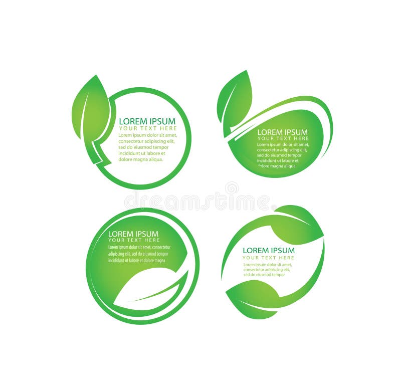 Vector Set of Organic, Green Leaf, Natural, Biology Labels for Web ...