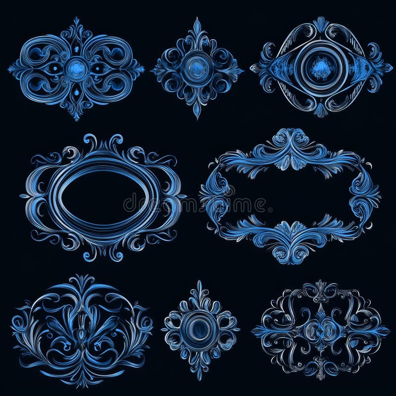 Vector Set of Ornamental Elements for Design. Vintage Decorative ...