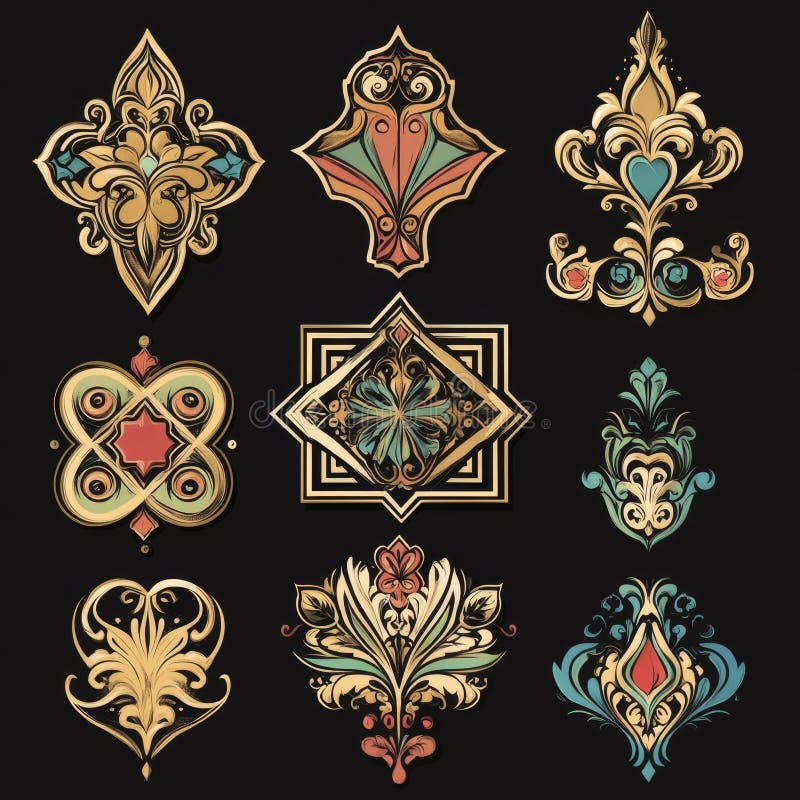 Vector Set of Ornate Elements for Design. Collection of Decorative ...