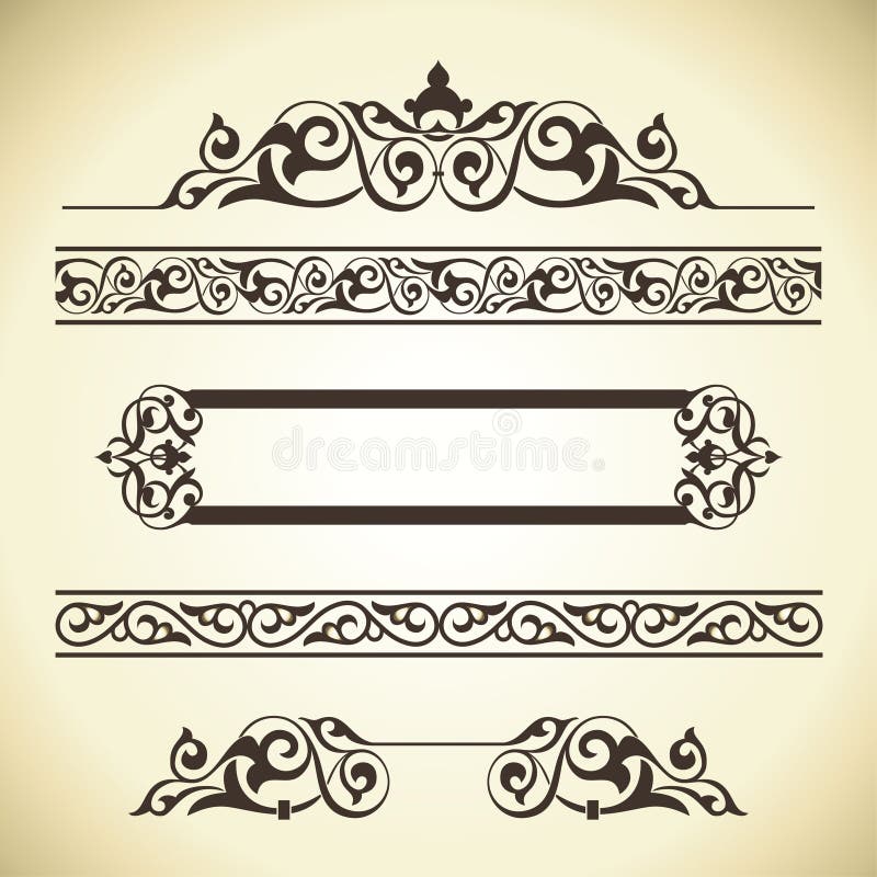 Vector Set of Decorative Elements and Page Decor Stock Vector ...