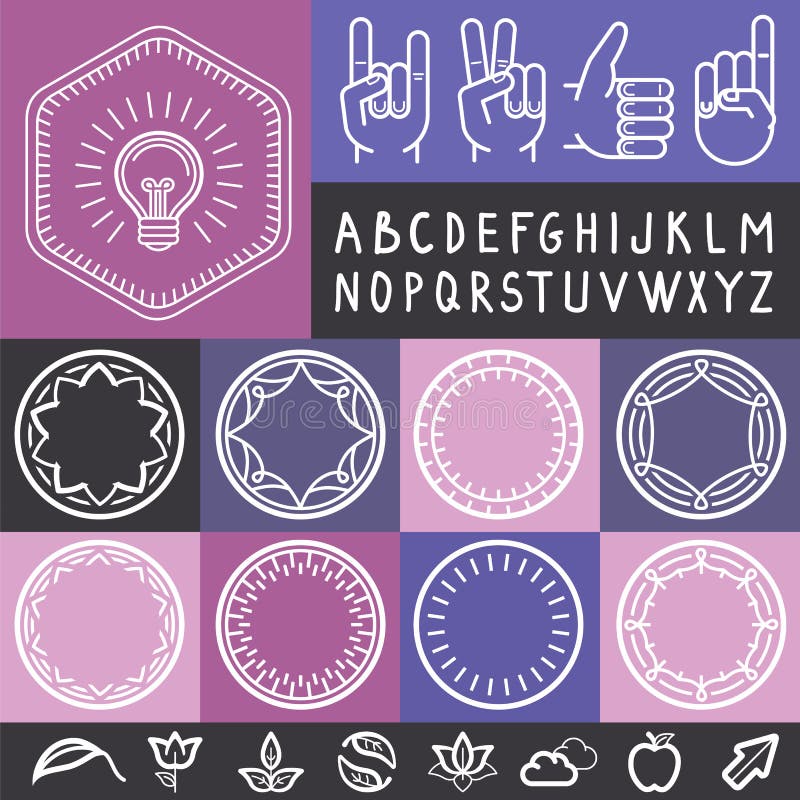 Vector Set of Outline Design Elements Stock Vector - Illustration of ...