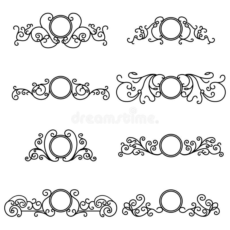 Vector Set of Outline Frames Stock Vector - Illustration of leaf ...