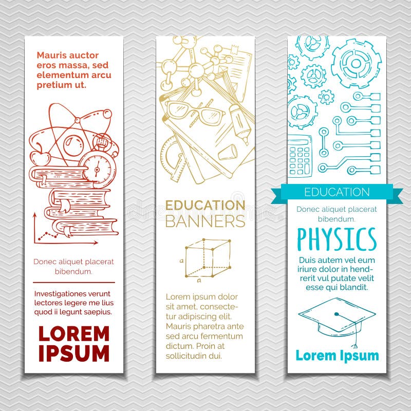 Vector Set of Science and Education Horizontal Banners. Stock Vector ...