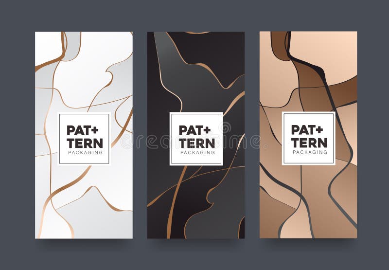 Vector Set Packaging Templates with Abstract Texture for Luxury ...