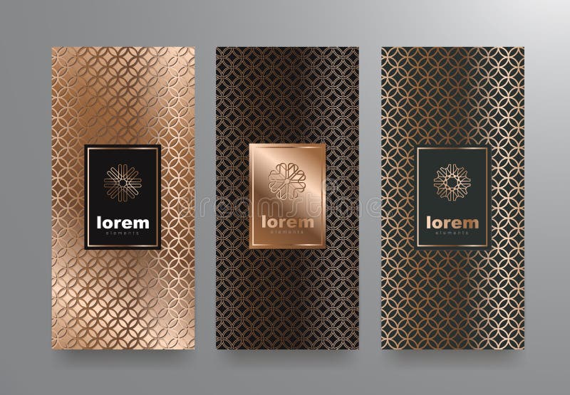 Vector Set Packaging Templates Stock Vector - Illustration of black ...