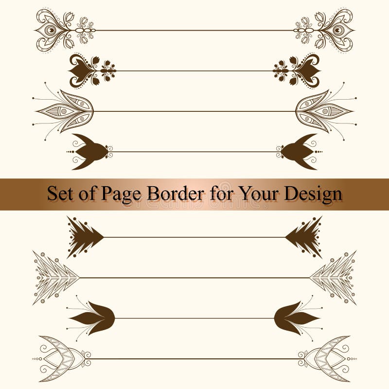 Vector Set of Page Borders stock vector. Illustration of decoration ...