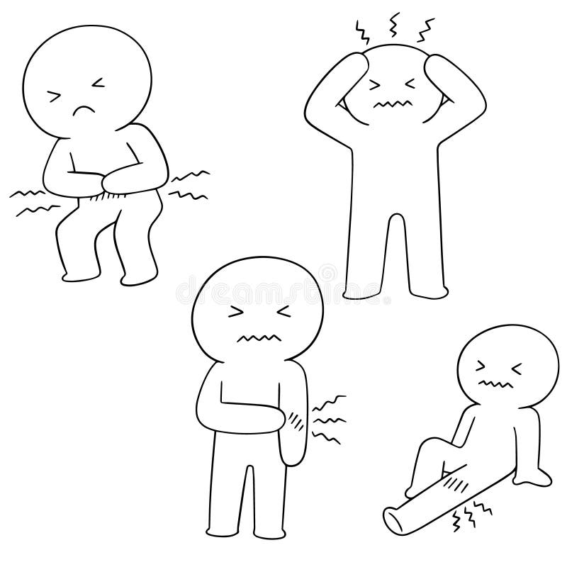 Vector set of pain stock vector. Illustration of pain - 118725091