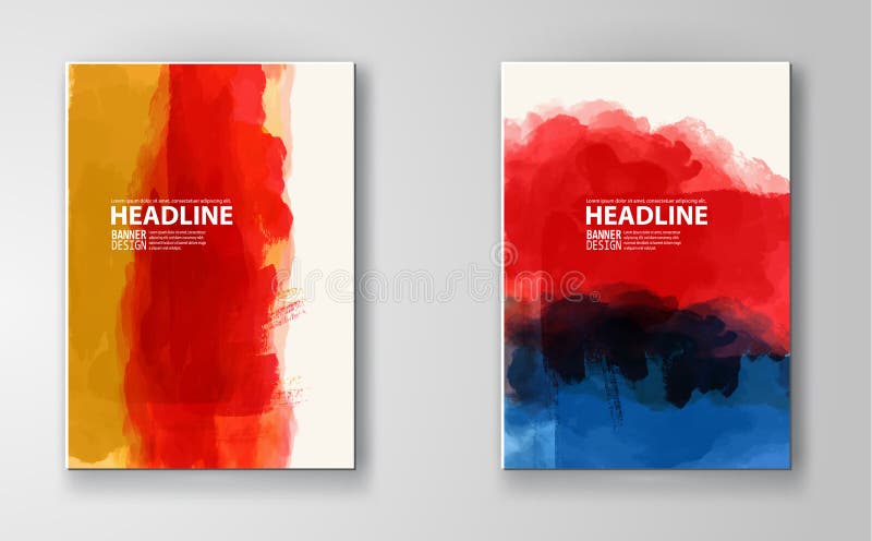 Vector Set. Paint Card with Watercolor Acrylic Elements. Eps10 ...