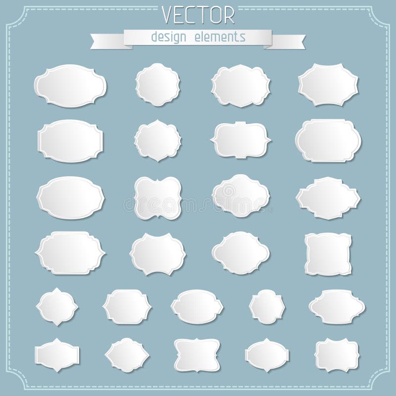 Vector Set of Paper Badges and Labels. Stock Vector - Illustration of ...