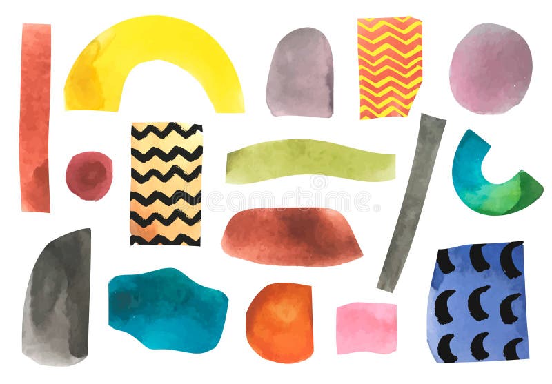 Vector Set with Paper Cut Pieces, Collage Set. Hand Drawn Modern Design ...