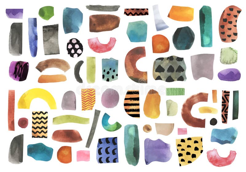 Vector Set with Paper Cut Pieces, Collage Set. Hand Drawn Modern Design ...