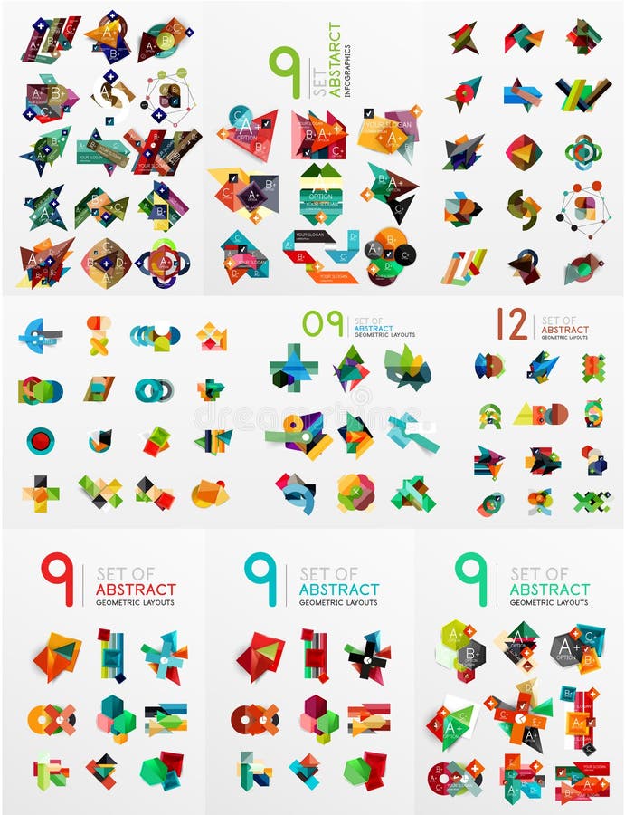 Vector Set of Paper Graphics Stock Vector - Illustration of modern ...