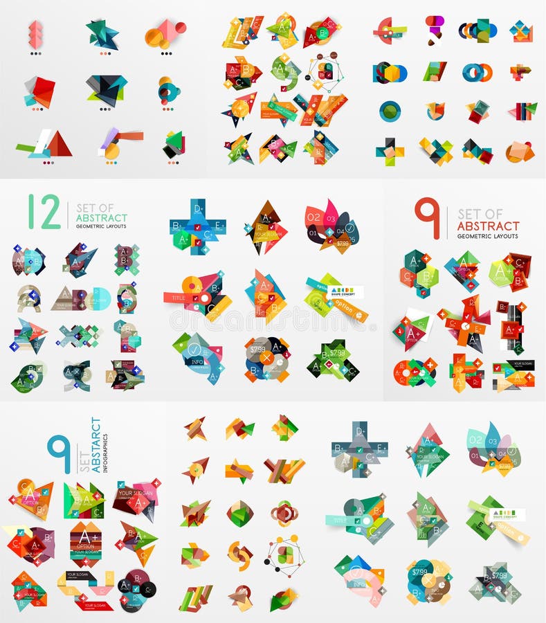 Vector Set of Paper Graphics Stock Vector - Illustration of graphic ...