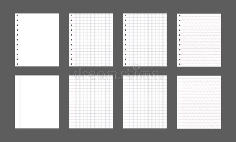 Vector Set of Paper Sheets, Notepad Pages, Blank Stock Vector ...