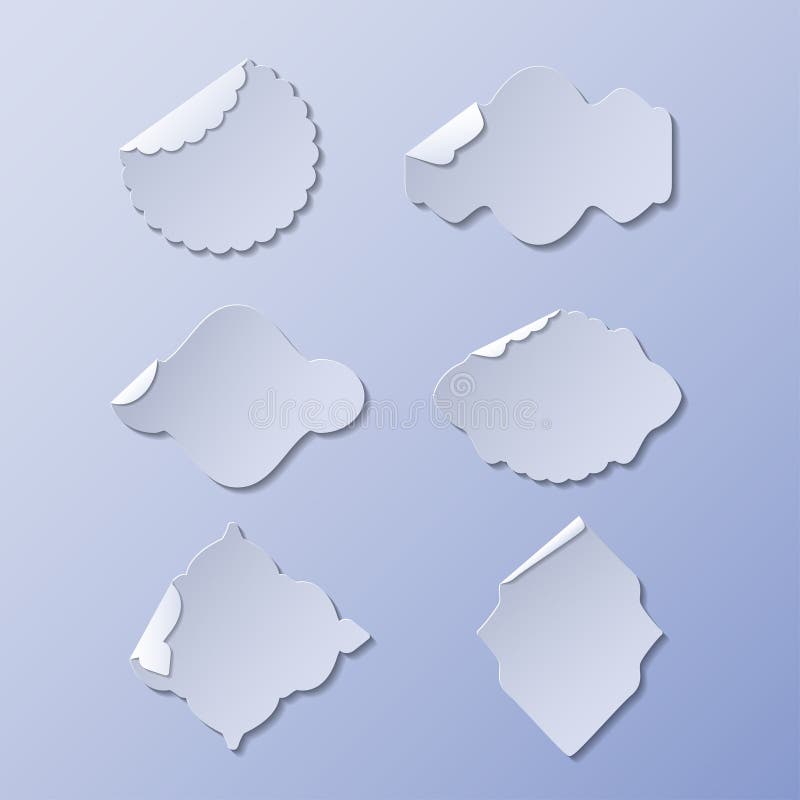 Vector Set of Paper Stickers Stock Vector - Illustration of sign, sale ...