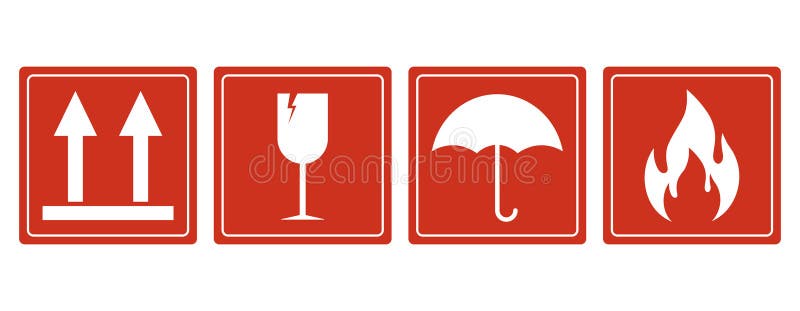 Vector Set of Parcel and Goods Protection Symbols .Warning Icons ...