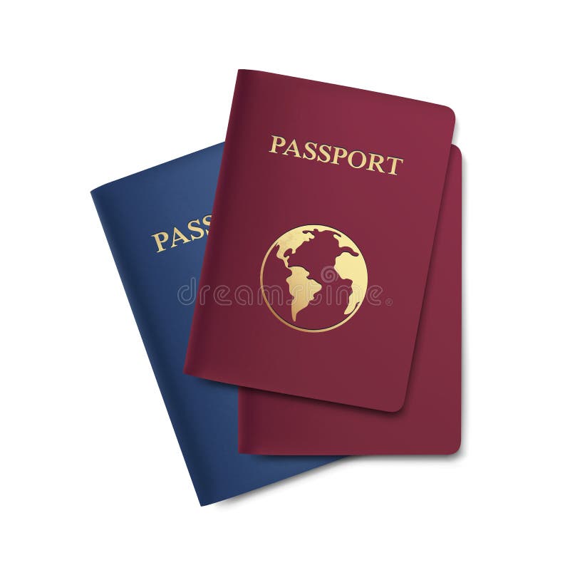 Vector Set of Passports with Map Isolated on White Stock Vector ...