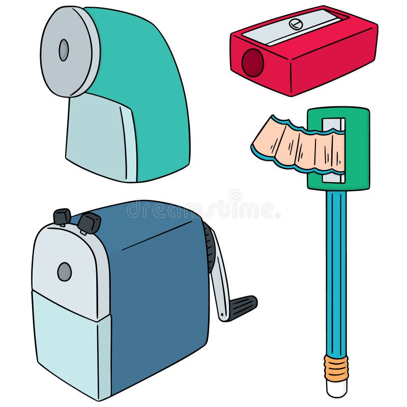 Vector Set of Pencil Sharpener Stock Vector - Illustration of cute ...