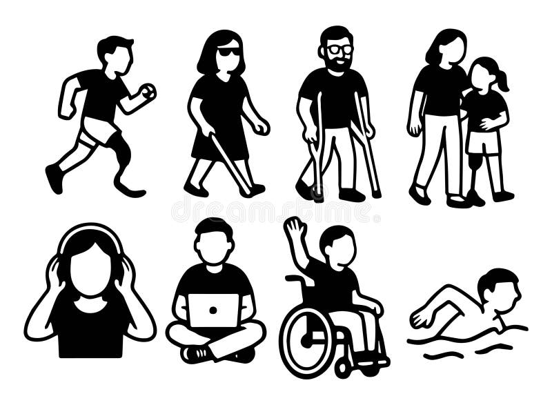 Disabilities Silhouette Stock Illustrations – 558 Disabilities ...