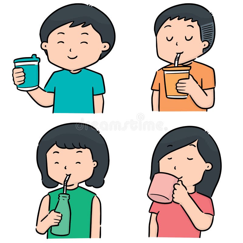 Vector set of man drinking stock vector. Illustration of design - 133587169