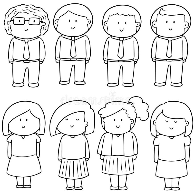 Vector set of people stock vector. Illustration of line - 119222430