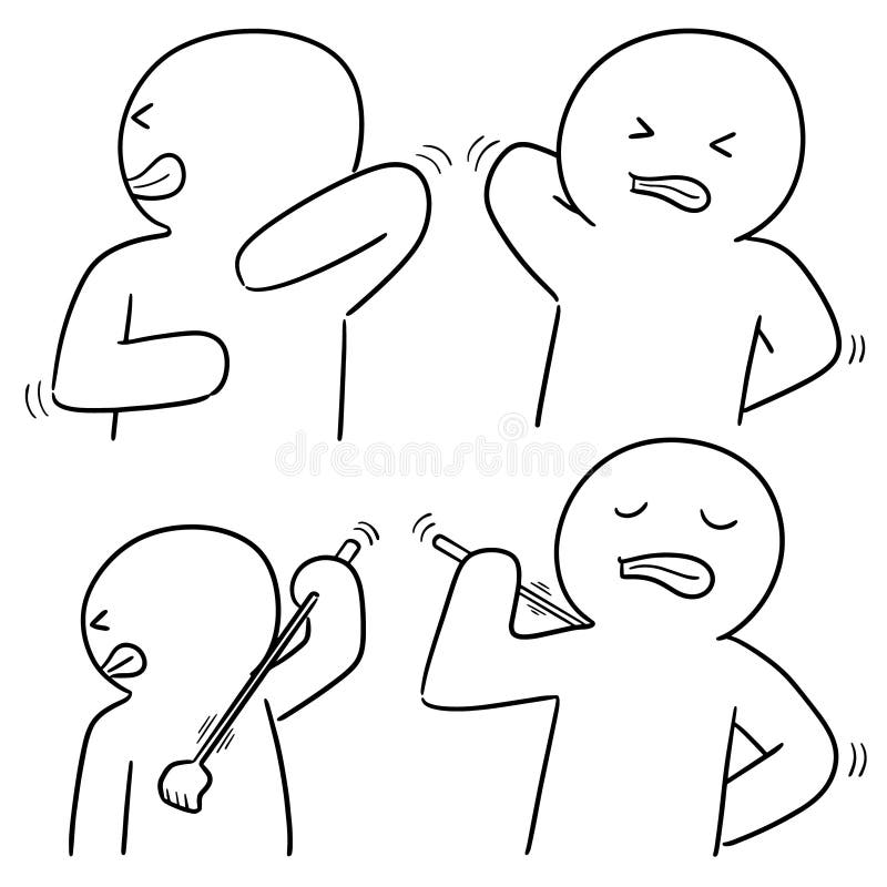 Vector Set of People Scratching Back Stock Vector - Illustration of ...