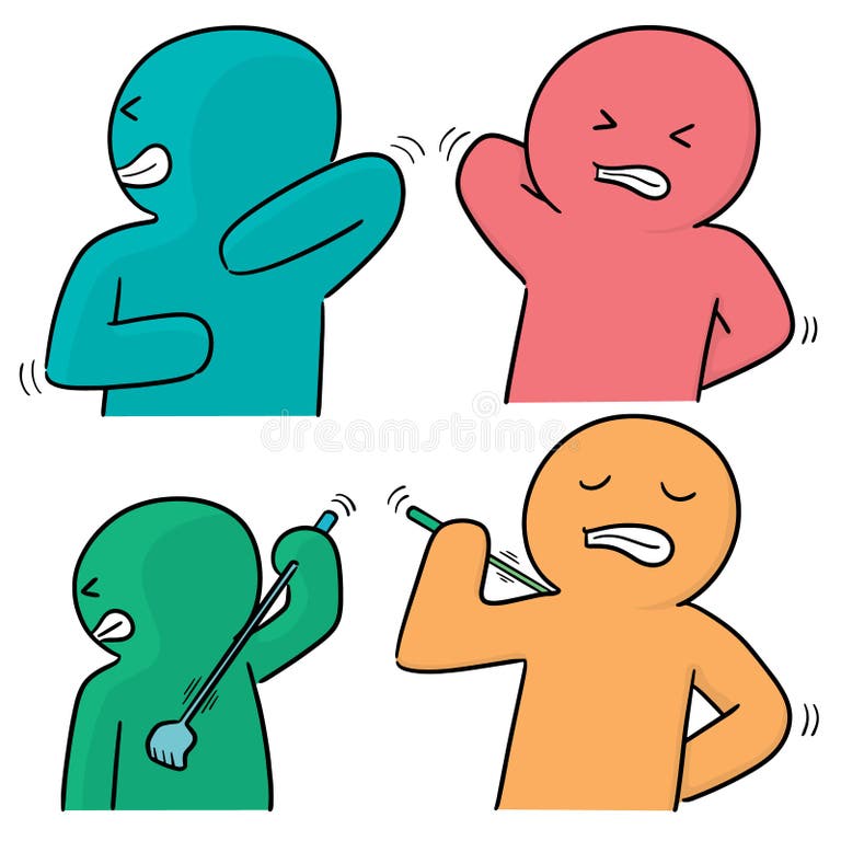 Vector Set of People Scratching Back Stock Vector - Illustration of ...