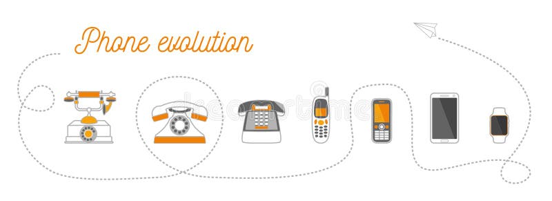 Evolution set of telephone stock vector. Illustration of call - 72150834
