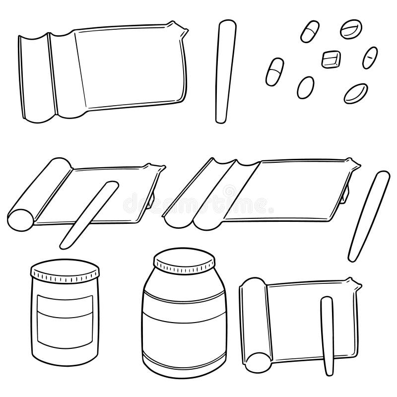 Vector Set of Pill Counting Tray Stock Vector - Illustration of draw ...