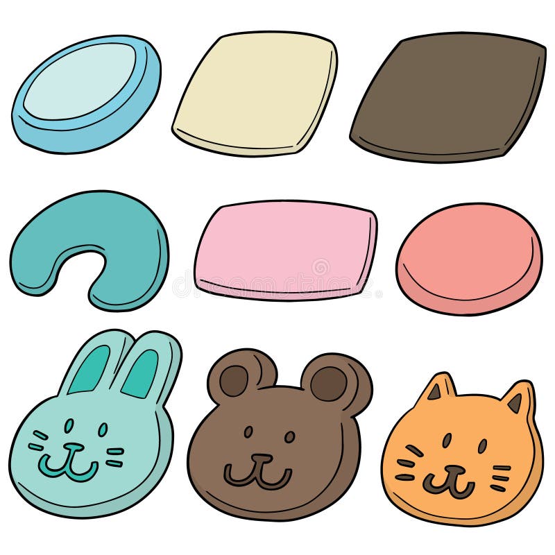 Vector set of pillows stock vector. Illustration of domestic - 119307305