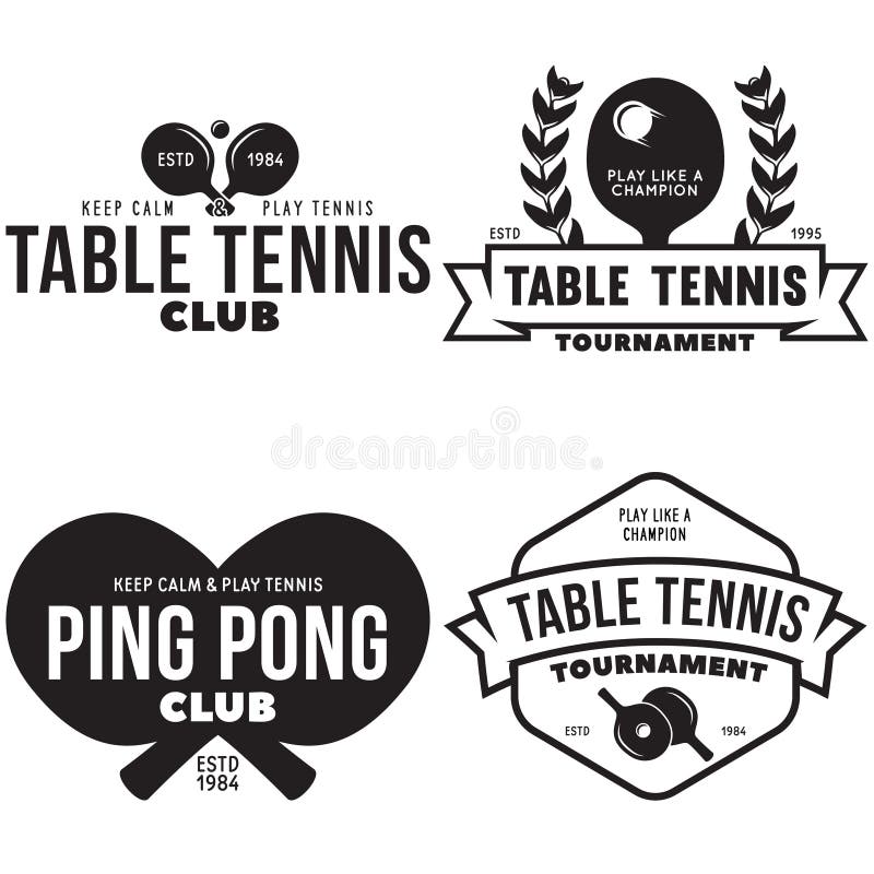 Vector Set of Ping Pong Logos, Emblems and Design Elements. Table ...