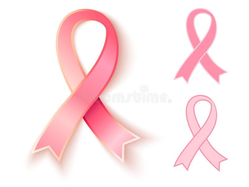 Vector set pink ribbons. stock vector. Illustration of life - 101944343