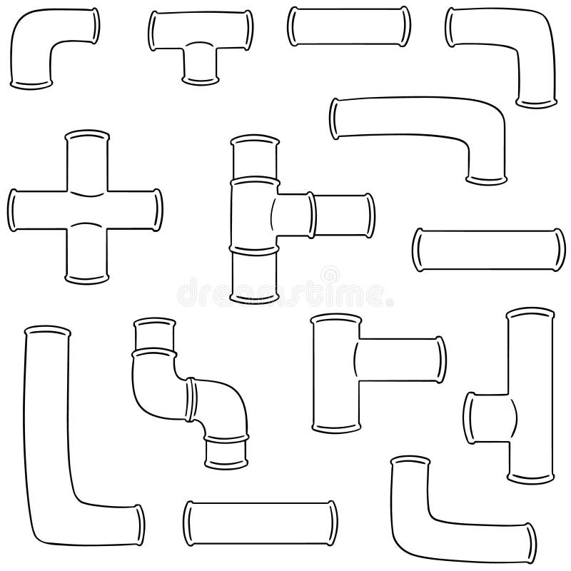 Vector set of pipe stock vector. Illustration of cartoon - 118722116