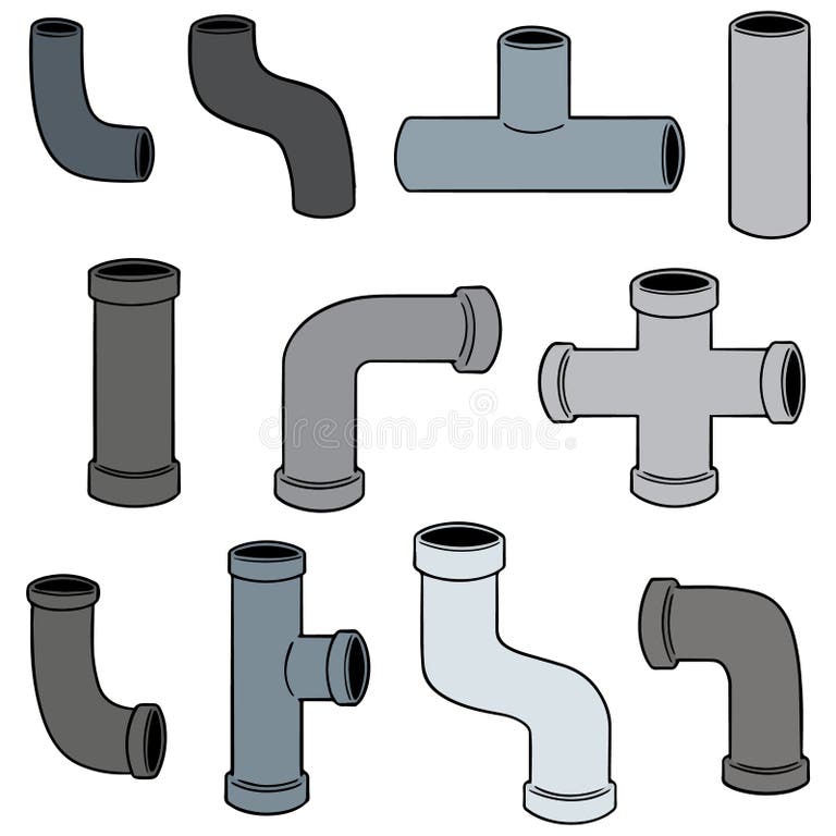 Vector set of pipe stock vector. Illustration of connection - 118722134