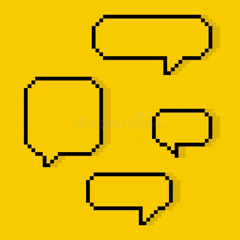 Vector Set of Pixel Speech Bubbles Stock Vector - Illustration of chat ...